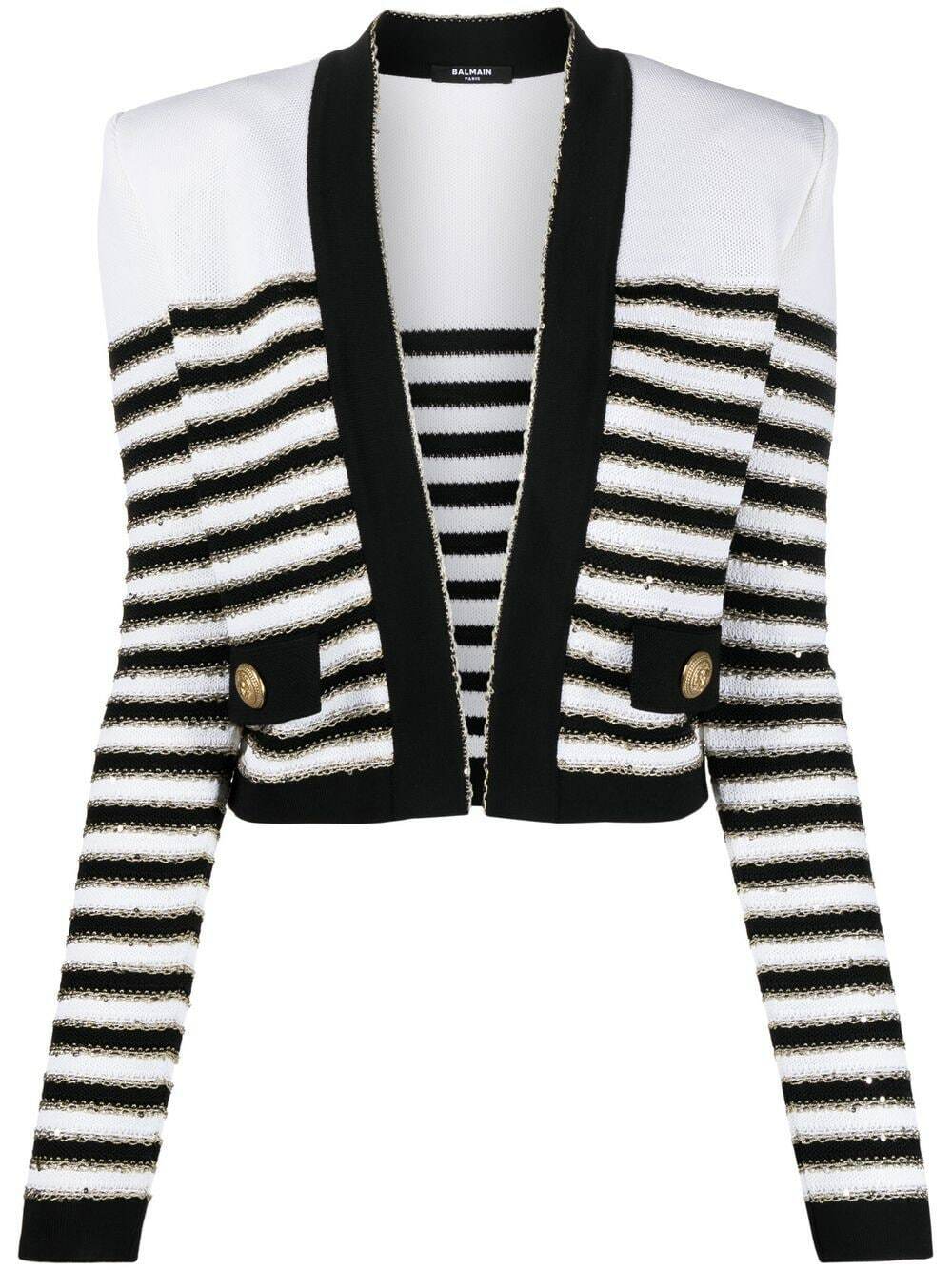 BALMAIN - Striped Knit Jacket Balmain