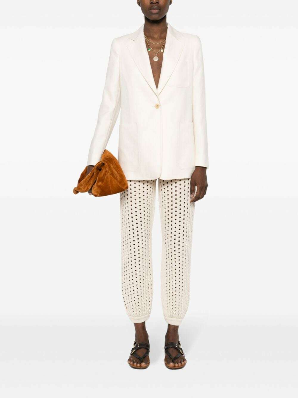 MAX MARA - Linen Single-breasted Blazer Jacket Max Mara