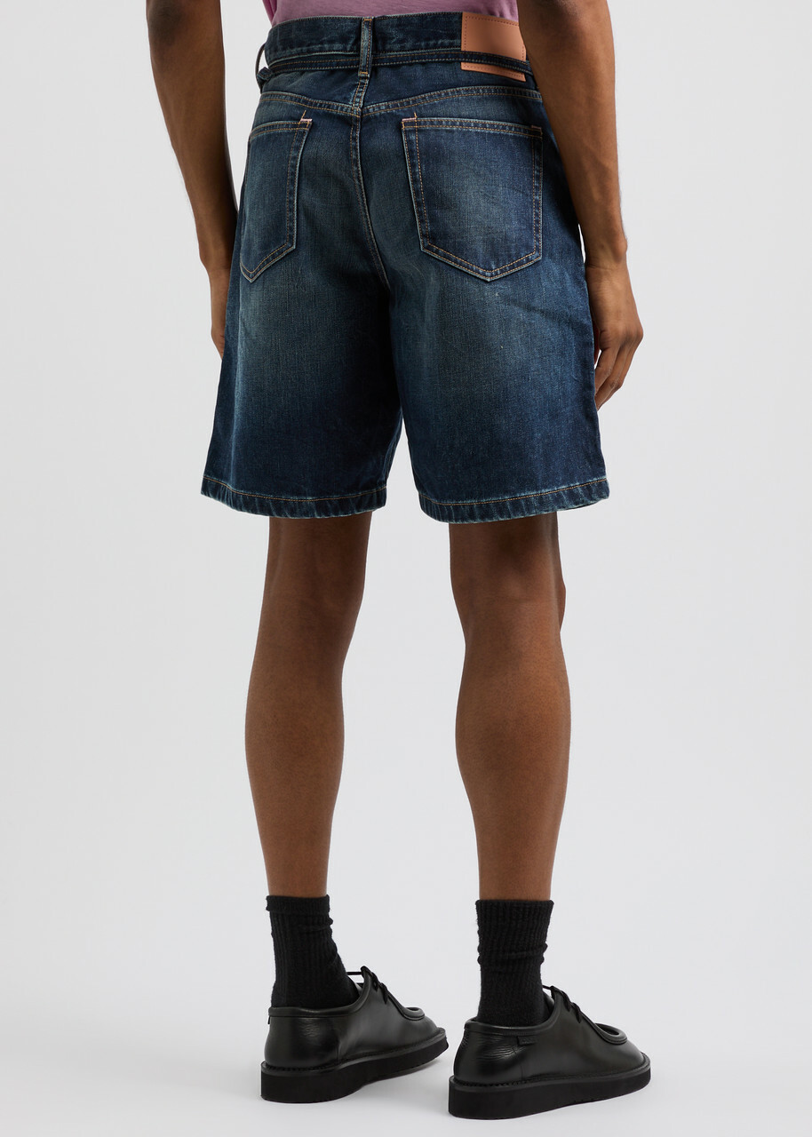 Acne Studios Roland Belted Denim Shorts Blue Acne Studios