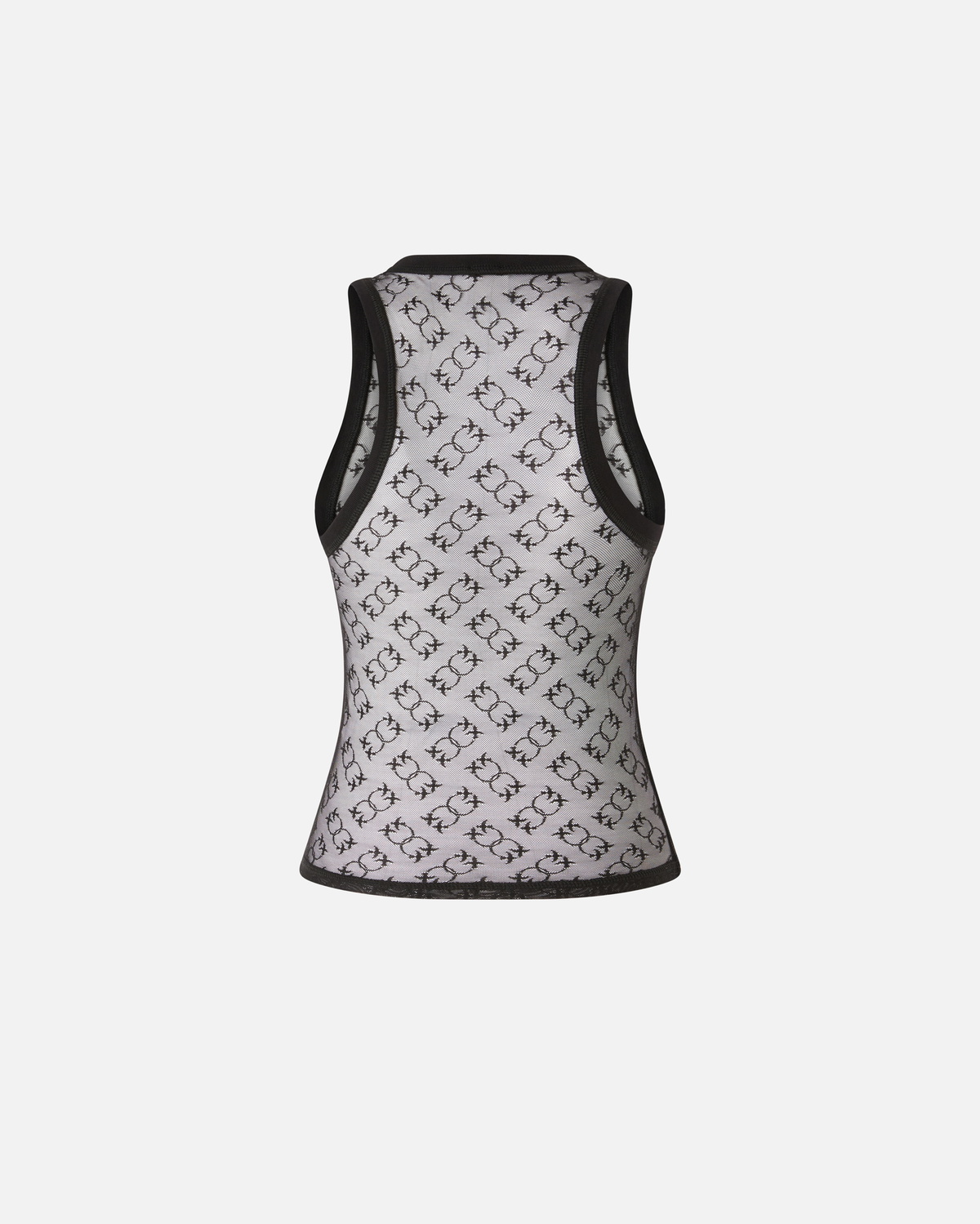Pinko Lace Camisole Top With Monogram Logo Limo Black Pinko