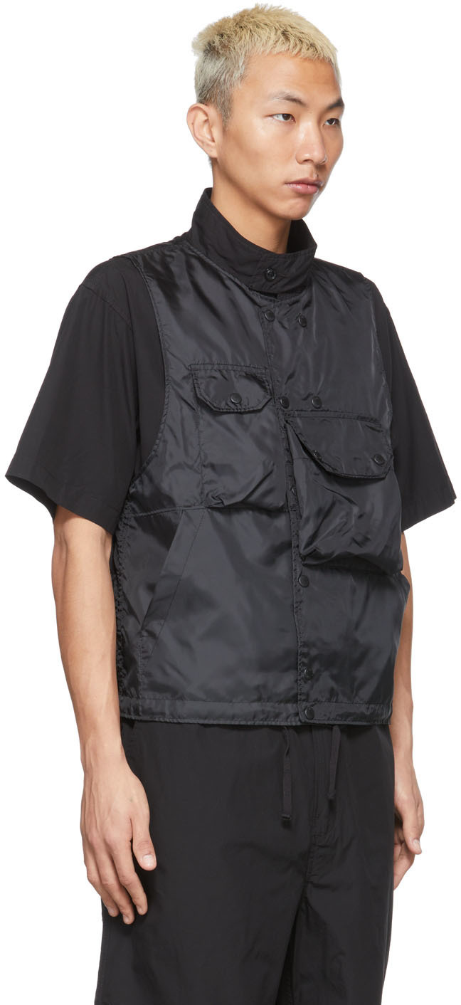 Engineered Garments Black Taffeta Vest Engineered Garments