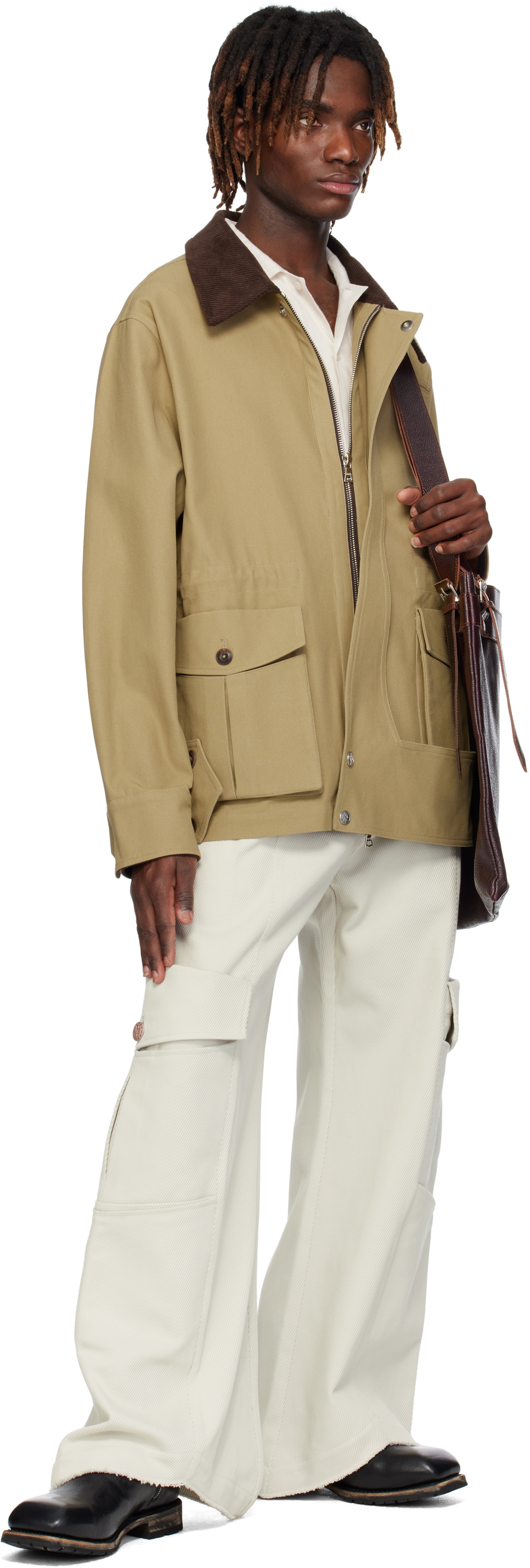 NULLUS Khaki Corduroy Paneled Michigan Jacket NULLUS