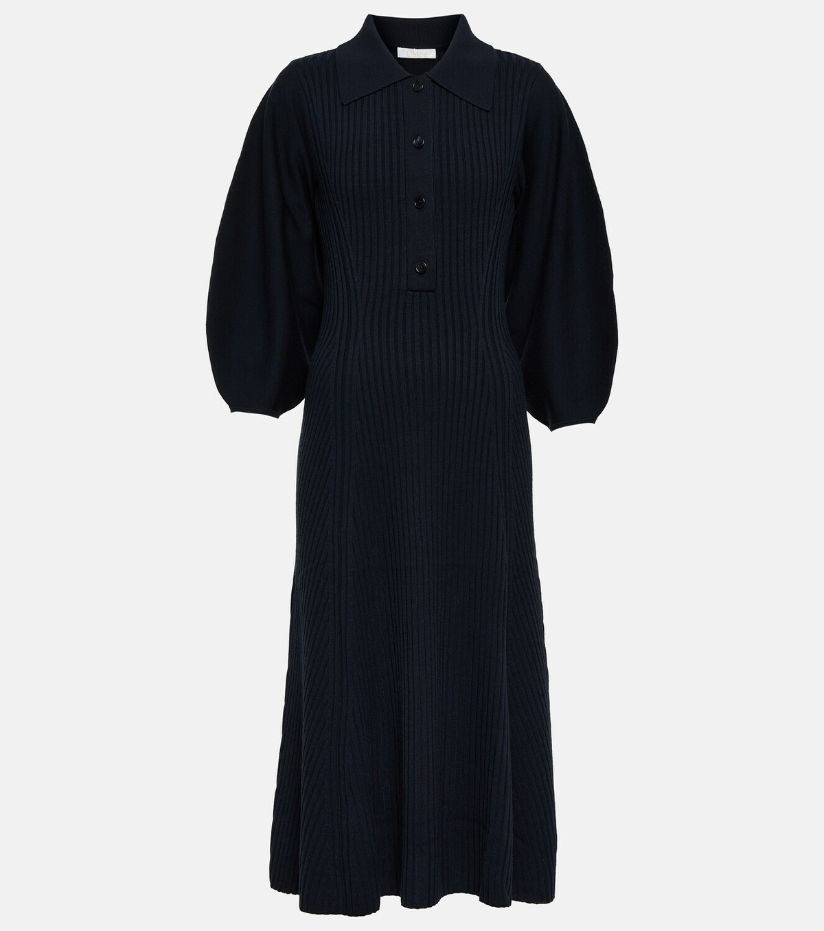 Chloé Ribbed-knit wool maxi dress Chloe