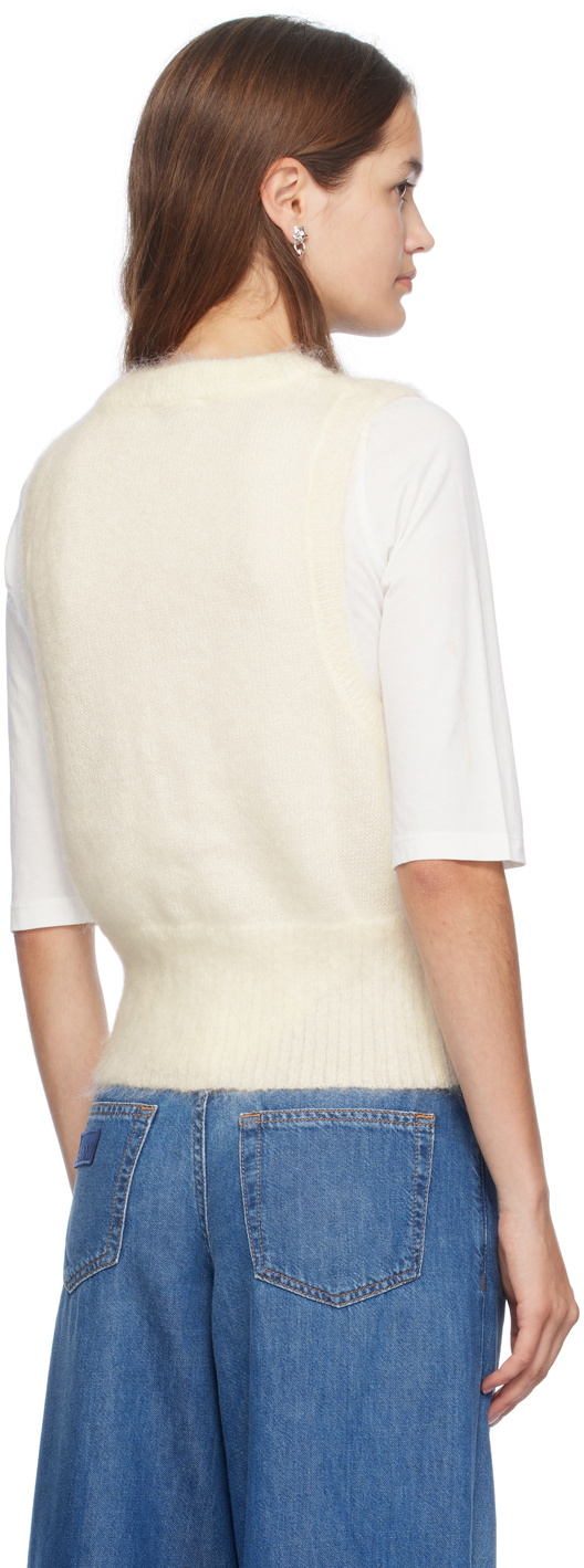 GANNI Off-White Light Mohair Tie String Vest GANNI