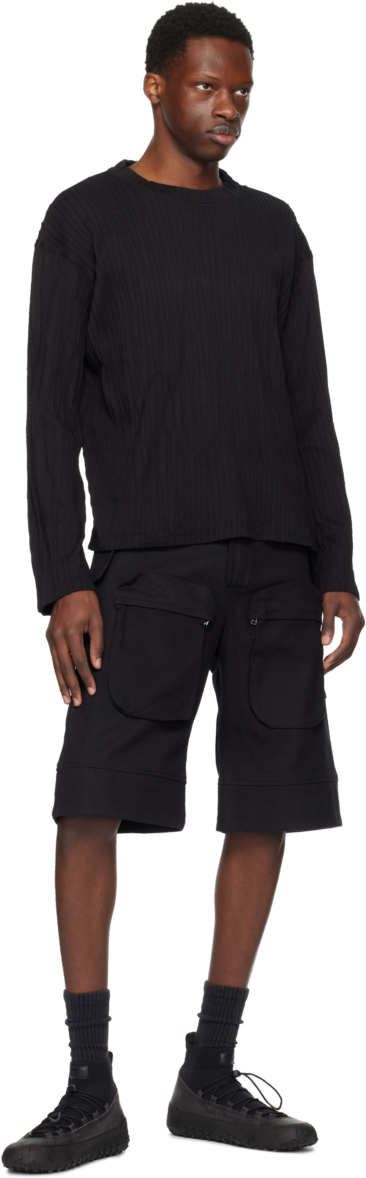 Tondolo Black Cargo Shorts Tondolo