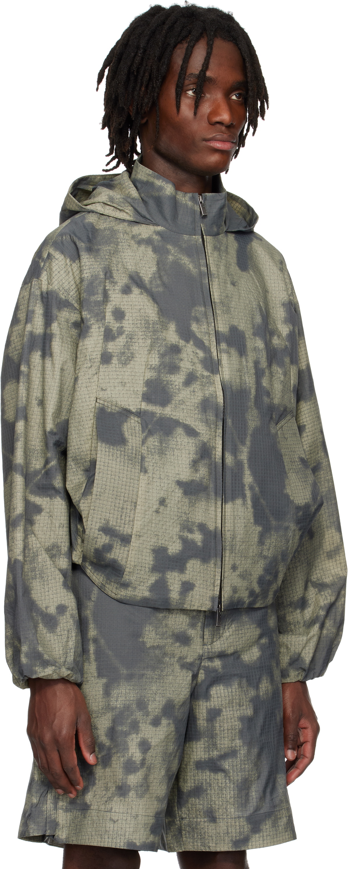 pet-tree-kor Gray Tension Hood Jacket pet-tree-kor