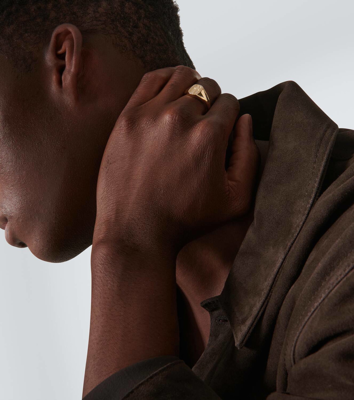 Sydney Evan Cross Icon 14kt gold ring with diamonds Sydney Evan