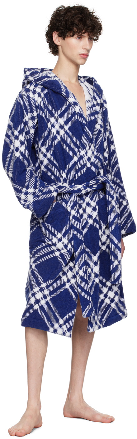 Burberry Blue Hooded Robe Burberry