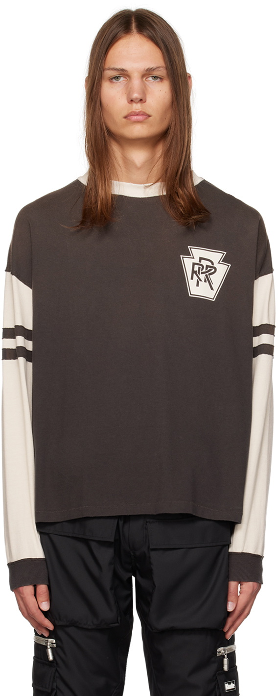 Rhude Black & White Triple R Long Sleeve T-Shirt Rhude