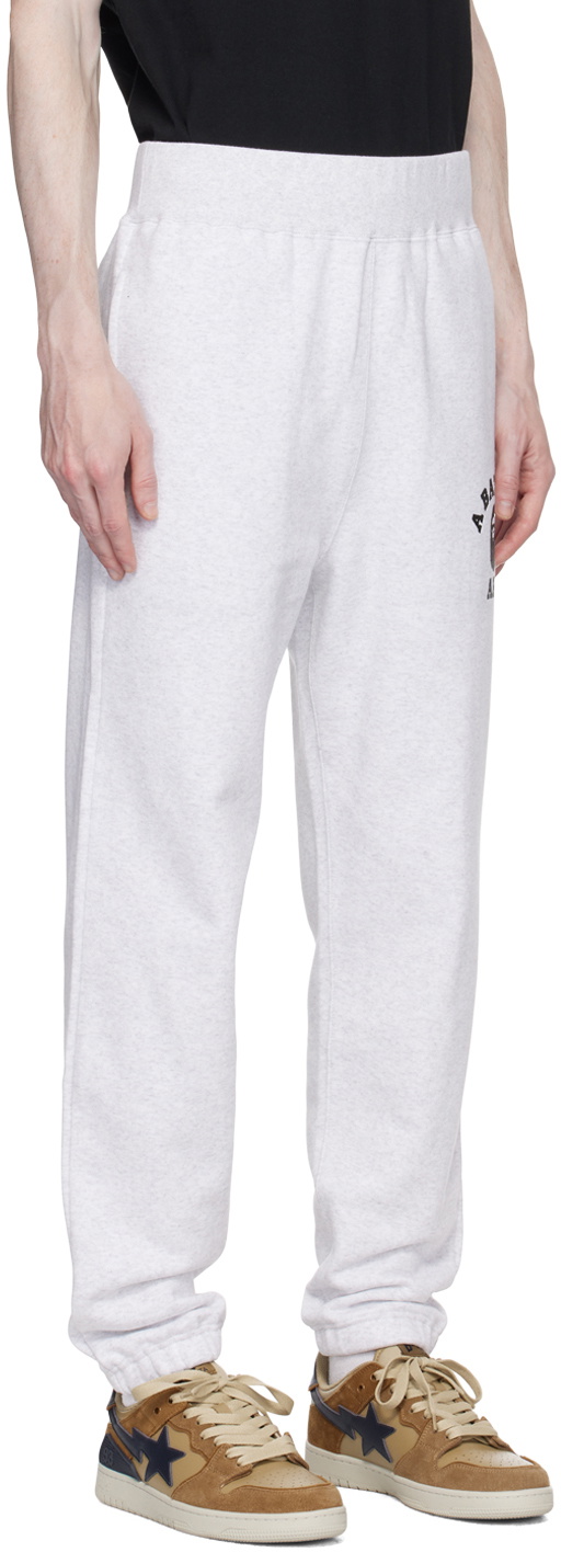 BAPE Gray College Sweatpants A Bathing Ape