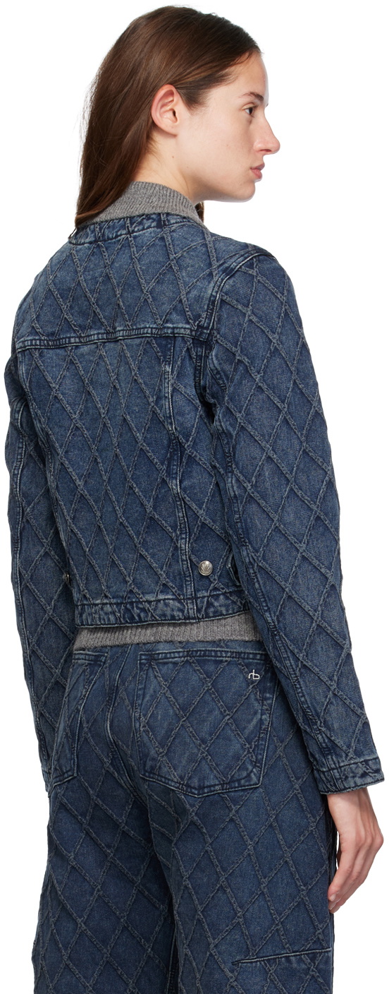 rag & bone Blue Cora Quilted Denim Jacket Rag and Bone