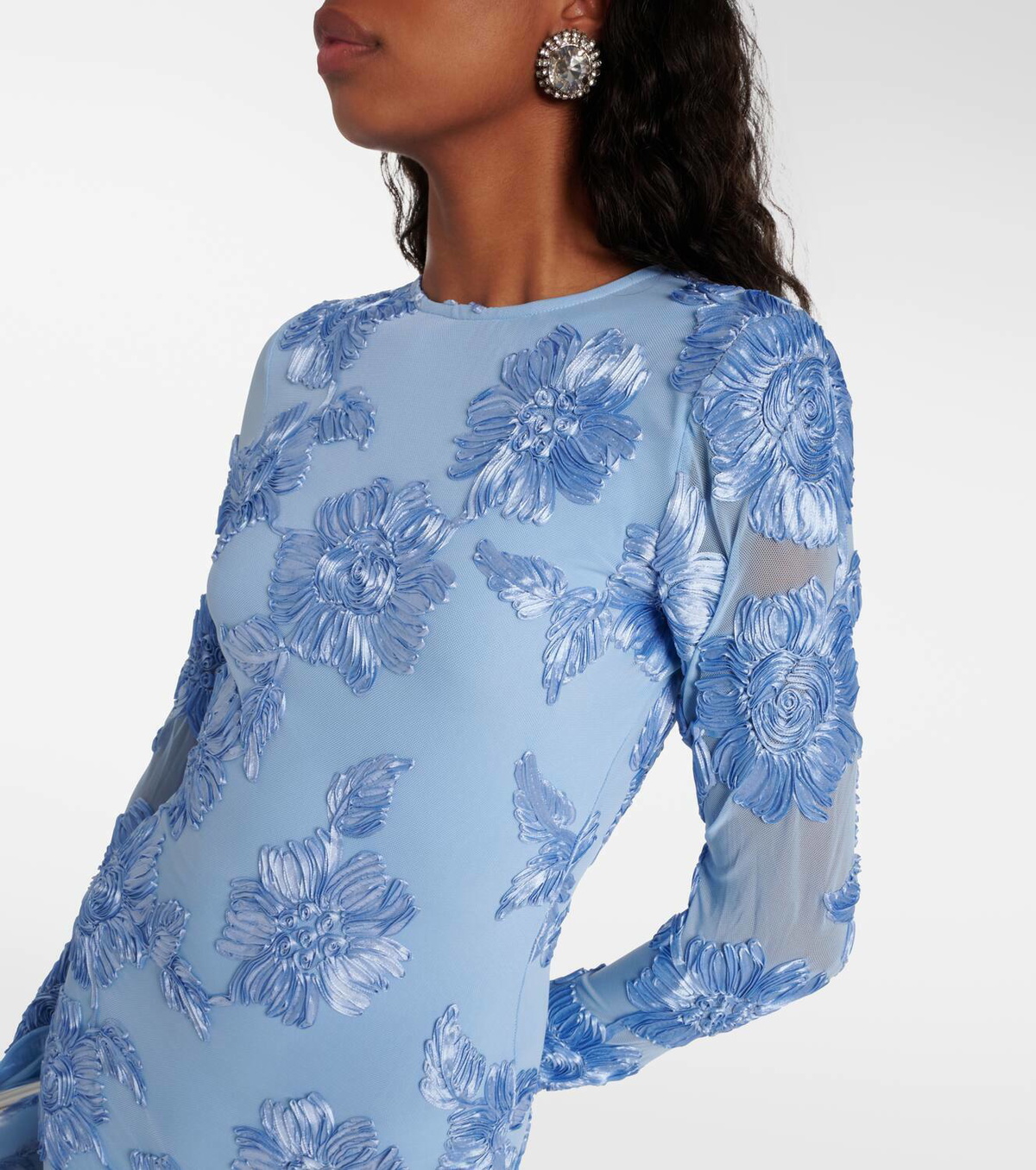 Rotate Bridal floral-appliqué mesh minidress ROTATE Birger Christensen