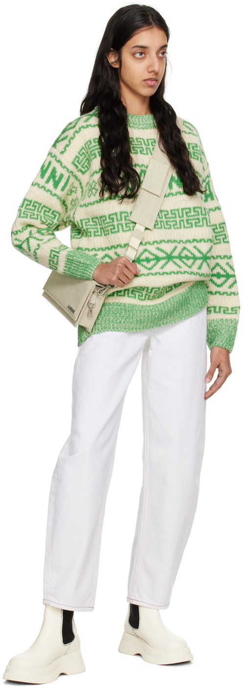 GANNI Green Jacquard Sweater GANNI