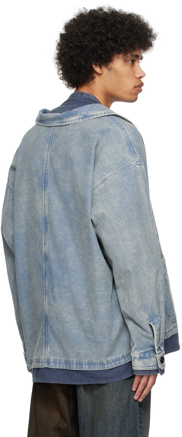 MIHARAYASUHIRO Blue Layered Denim Shirt Maison MIHARA YASUHIRO