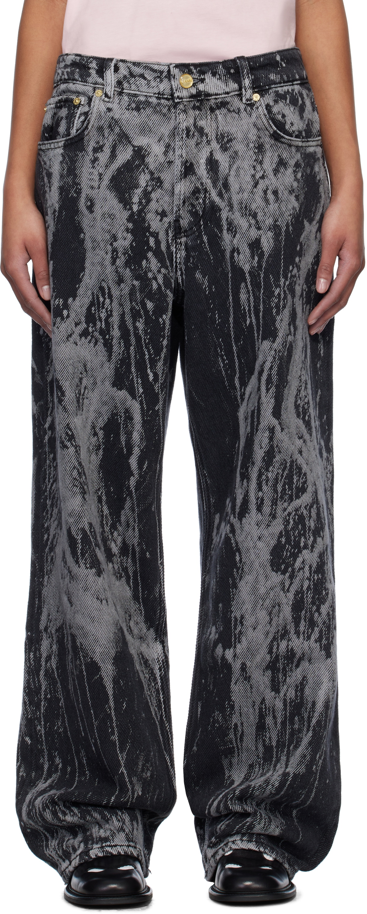 GANNI Black Heavy Denim Izey Jeans GANNI