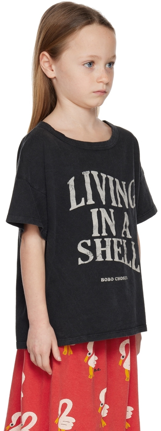 Bobo Choses Kids Gray 'Living In A Shell' T-Shirt Bobo Choses