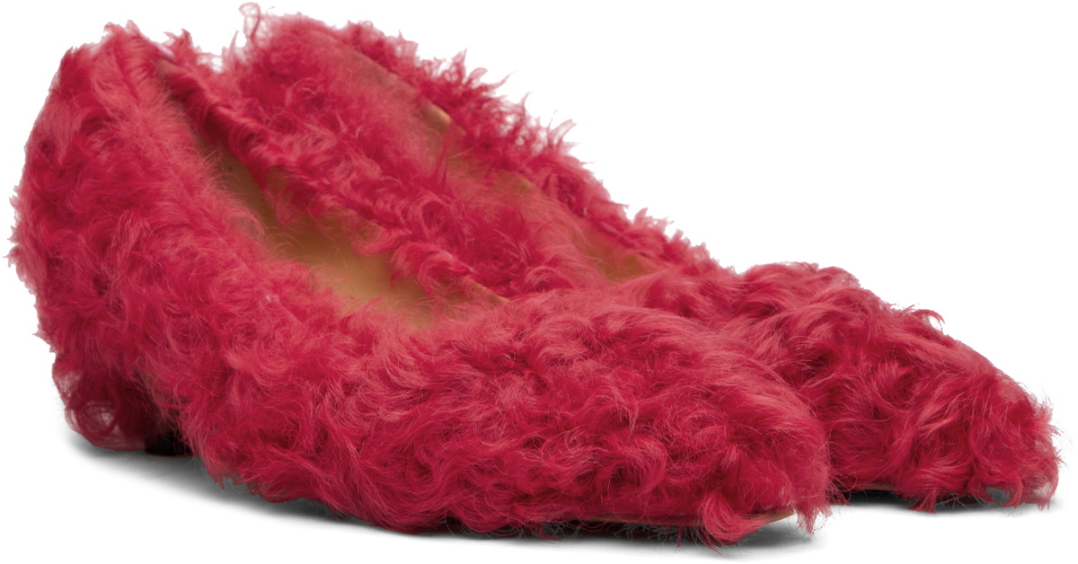 UNDERCOVER Red Furry Heels Undercover