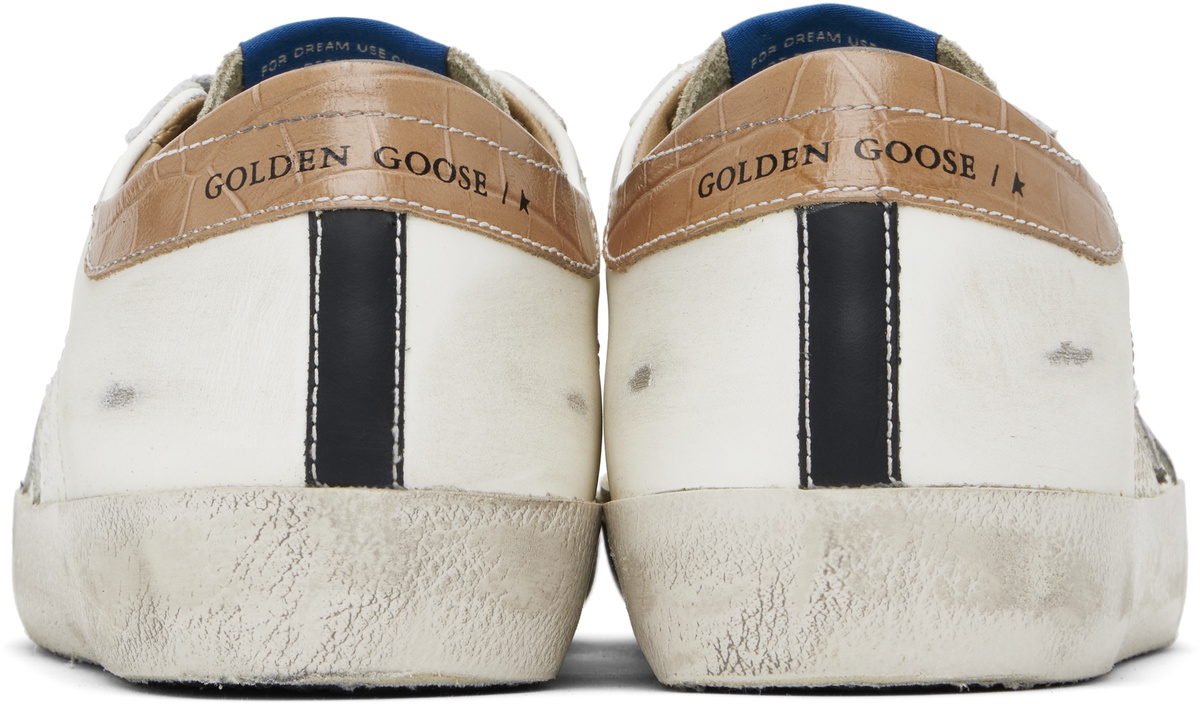 Golden Goose White & Gray Super-Star Sneakers Golden Goose Deluxe Brand