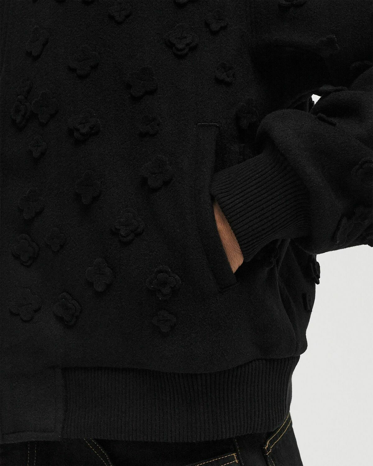 Arte Antwerp Flower Wool Jacket Black Mens Bomber Jacket Arte Antwerp