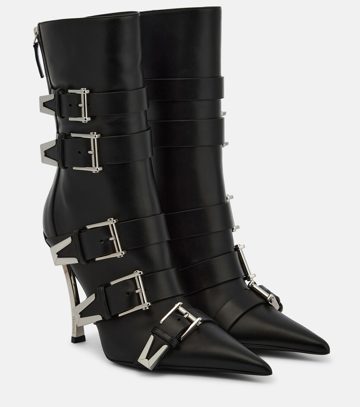 Versace - Pin-Point Buckle leather ankle boots Versace