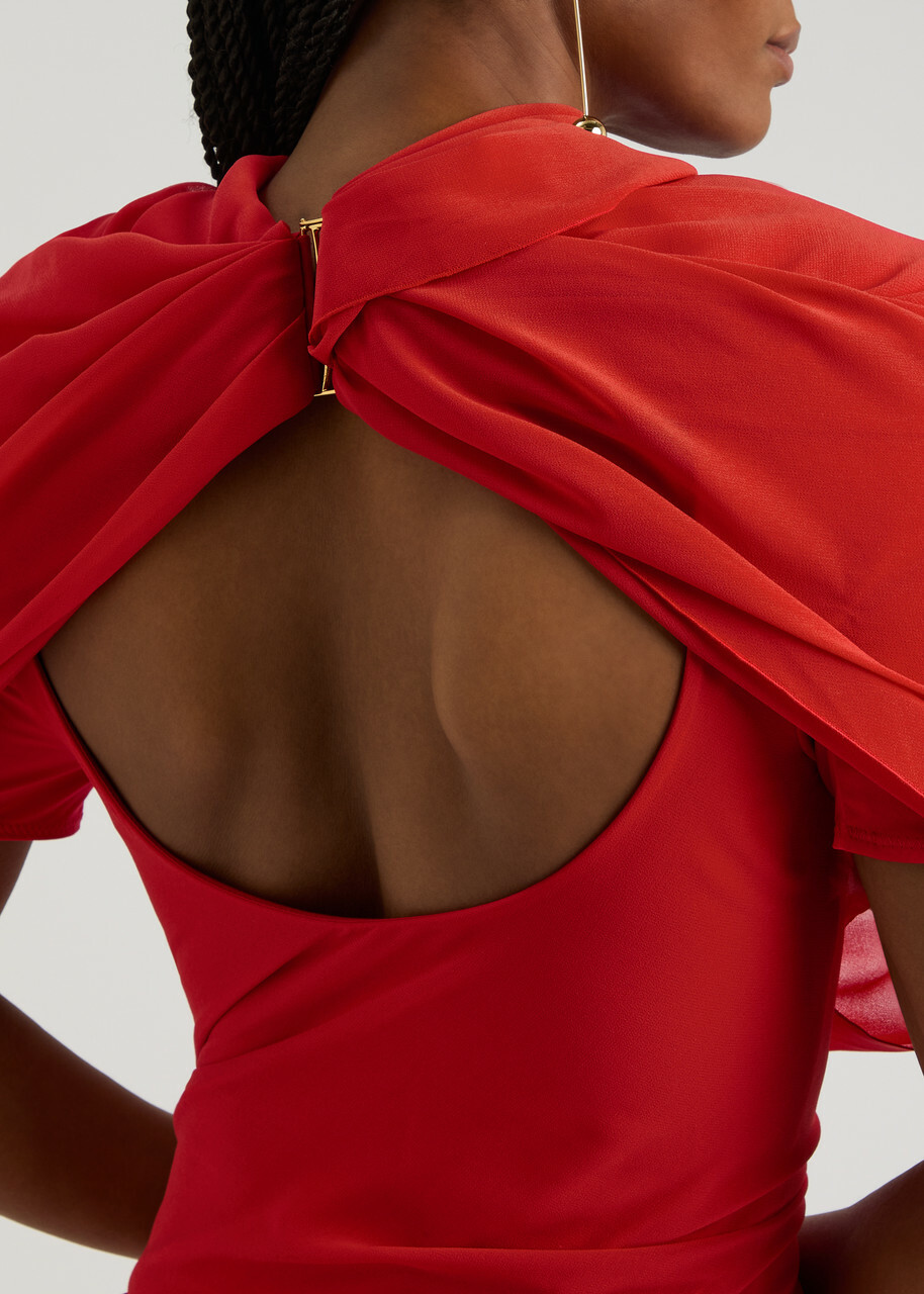 Jacquemus La Robe Castagna Chiffon Mini Dress Red Jacquemus