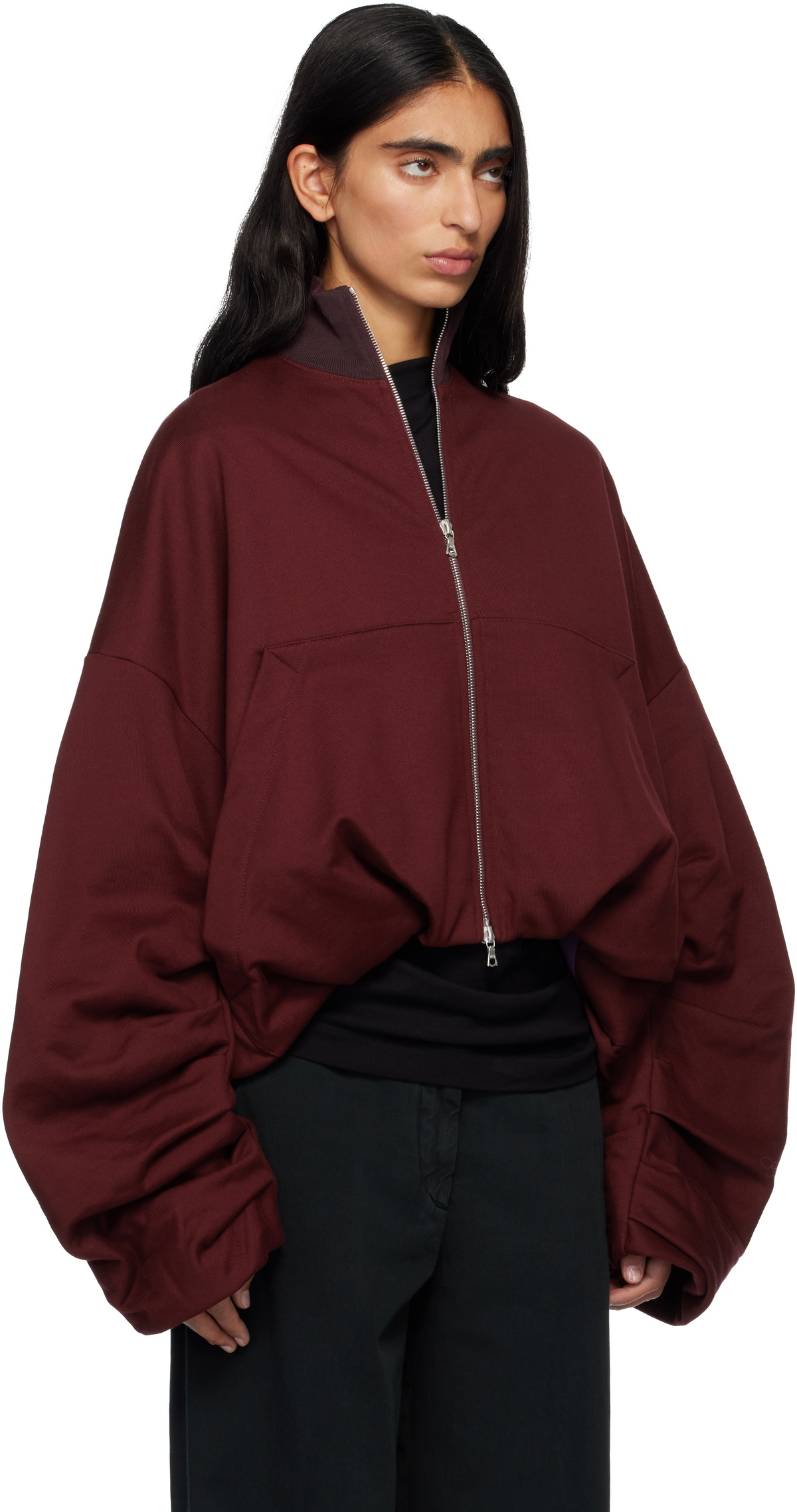 Dries Van Noten Red Draped Jersey Track Jacket Dries Van Noten