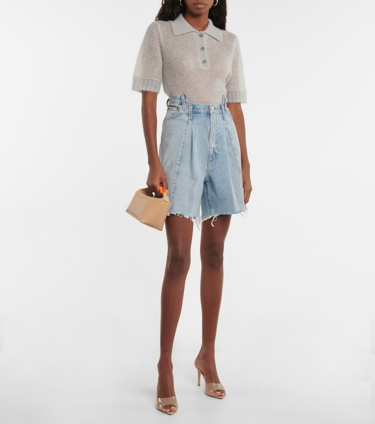 Agolde - Pieced Angled denim Bermuda shorts AGOLDE