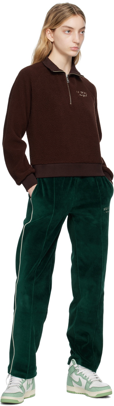 Sporty & Rich Brown Half-Zip Sweater Sporty & Rich
