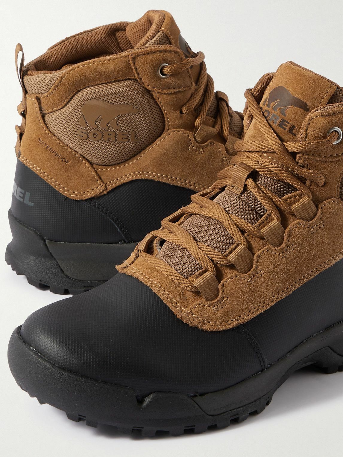 Sorel - Buxton Mesh and Suede-Trimmed Rubber Boots - Brown Sorel