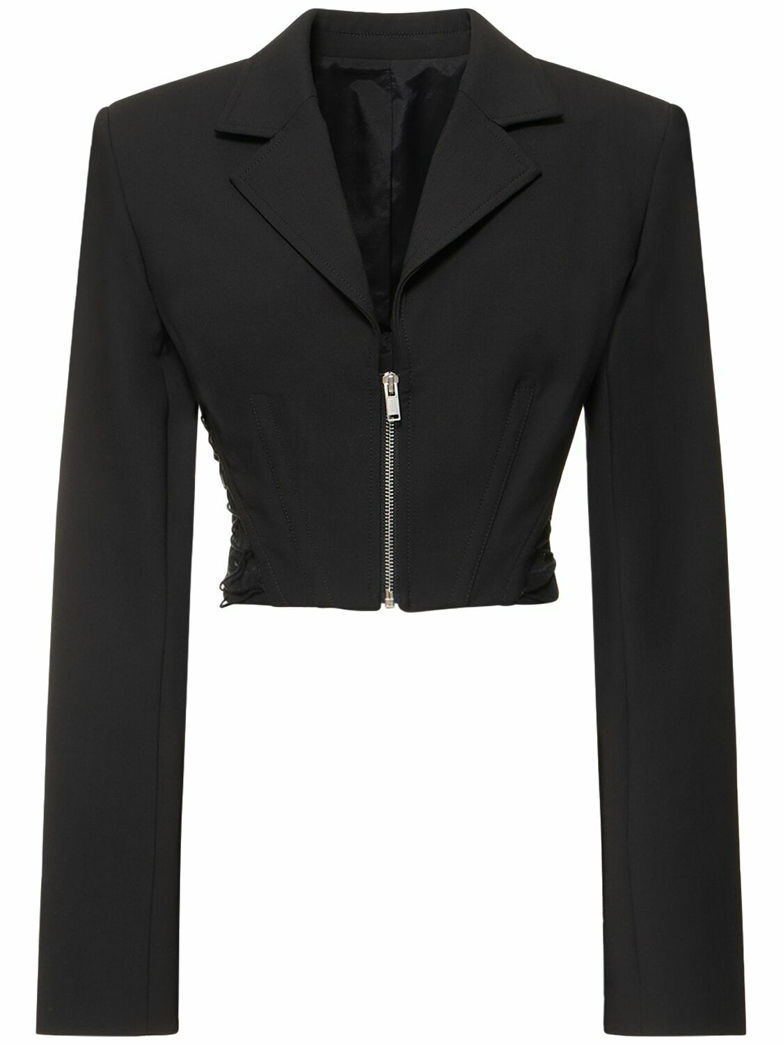 DION LEE - Wool Blend Interlock Crop Jacket Dion Lee