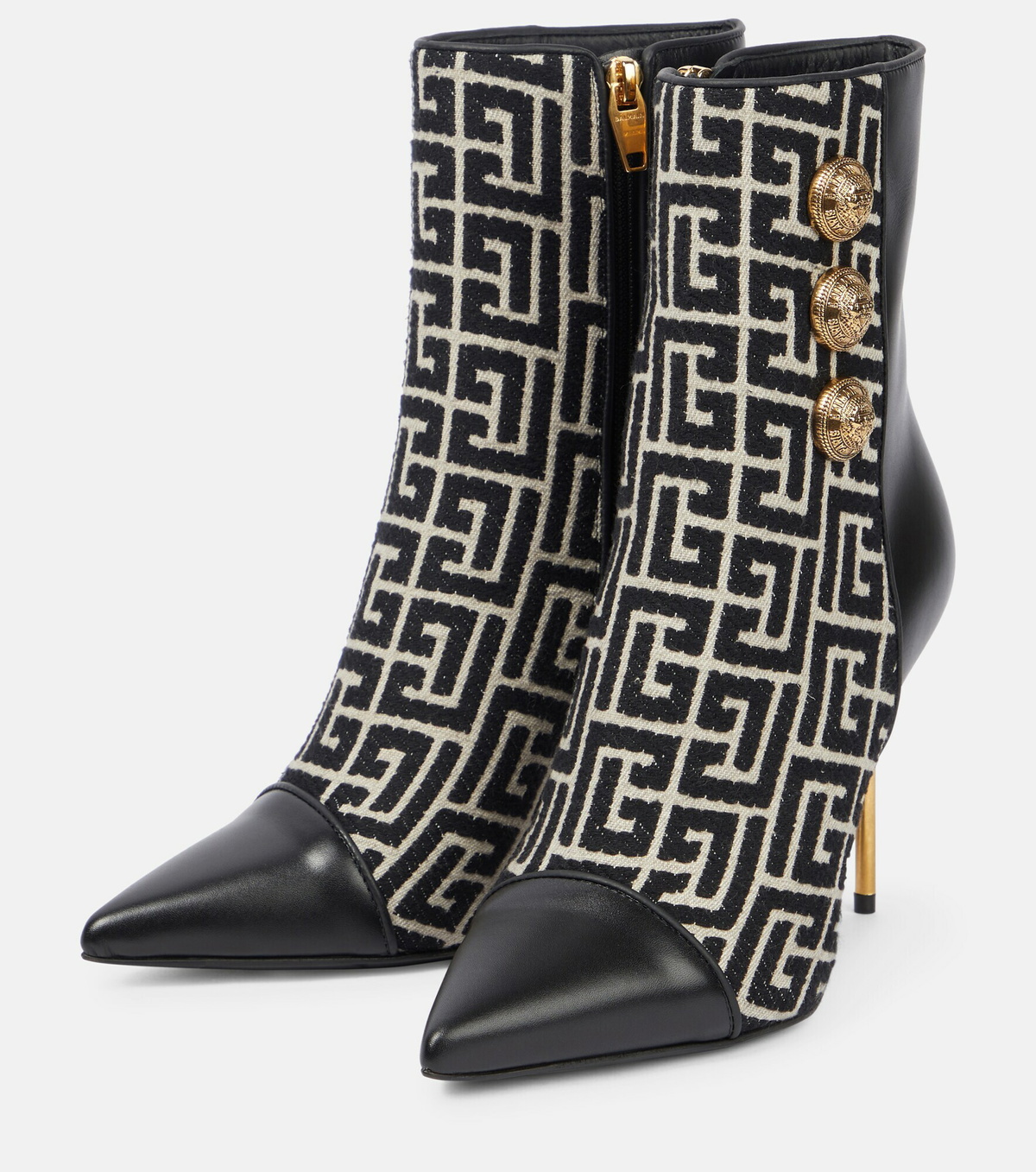 Balmain - Roni monogram jacquard ankle boots Balmain
