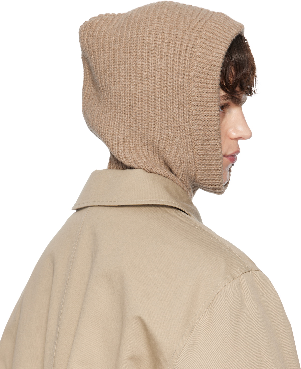 LEMAIRE Beige Hood Lambswool Balaclava Lemaire