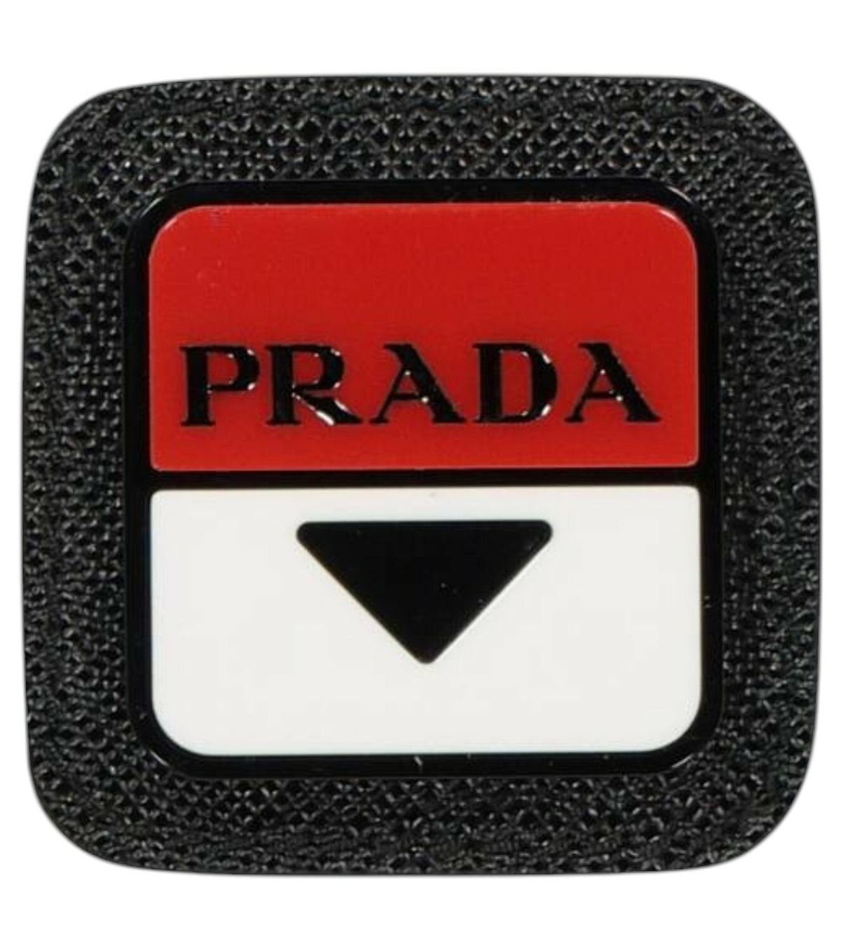 Prada Leather-trimmed logo badge Prada