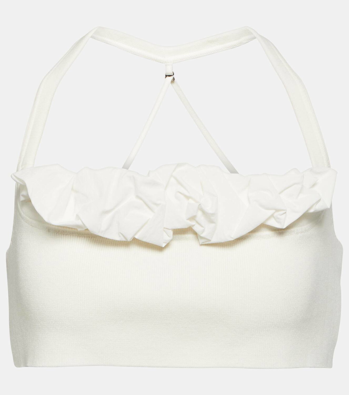 Jacquemus Le Bandeau Frivolli ruffled bra top Jacquemus
