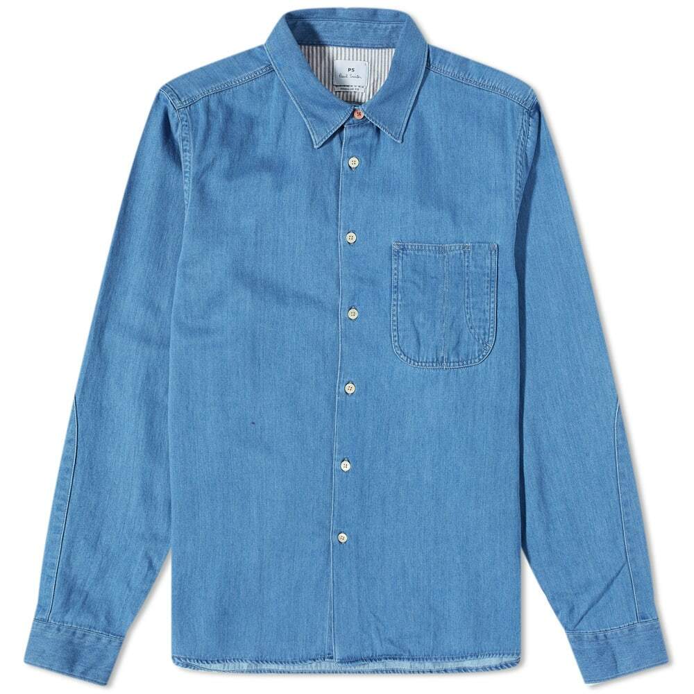 Paul Smith Men's Button Down Denim Shirt in Blue Paul Smith