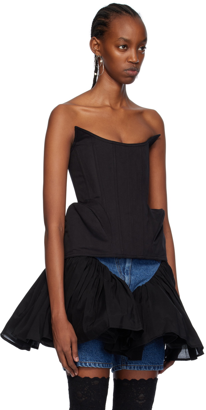 Pushbutton Black Puff Detail Camisole Pushbutton