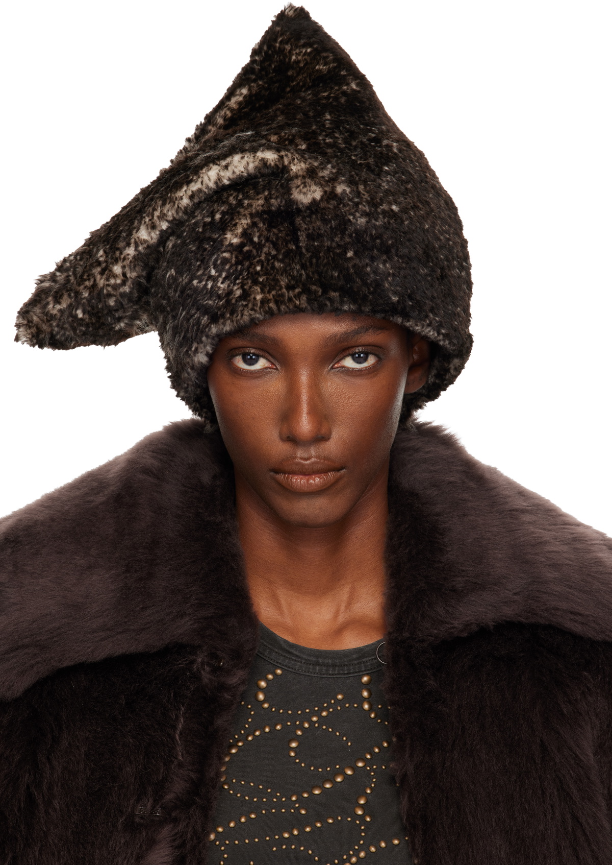 KNWLS Gray Vox Oversized Shearling Beanie KNWLS