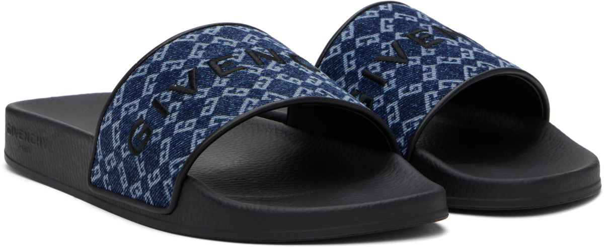 Givenchy Blue Monogram 72 Pool Slides Givenchy
