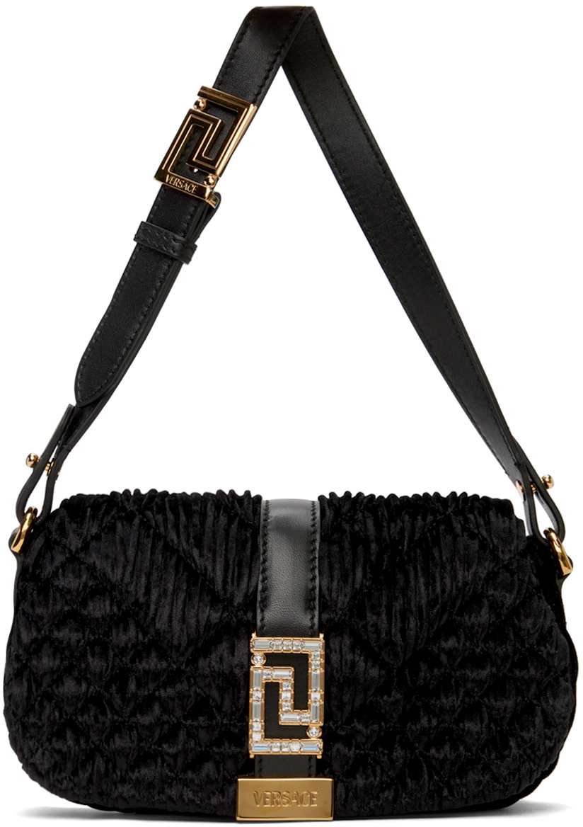 Versace Black Greca Goddess Velvet Mini Bag Versace