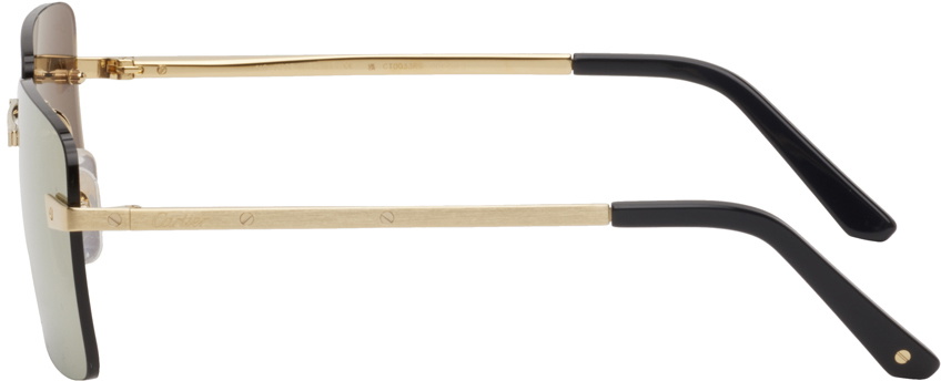 Cartier Gold Rectangular Sunglasses Cartier