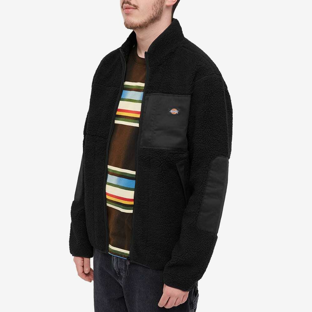 Dickies Men's Red Chute Sherpa Fleece Jacket in Black Dickies Construct