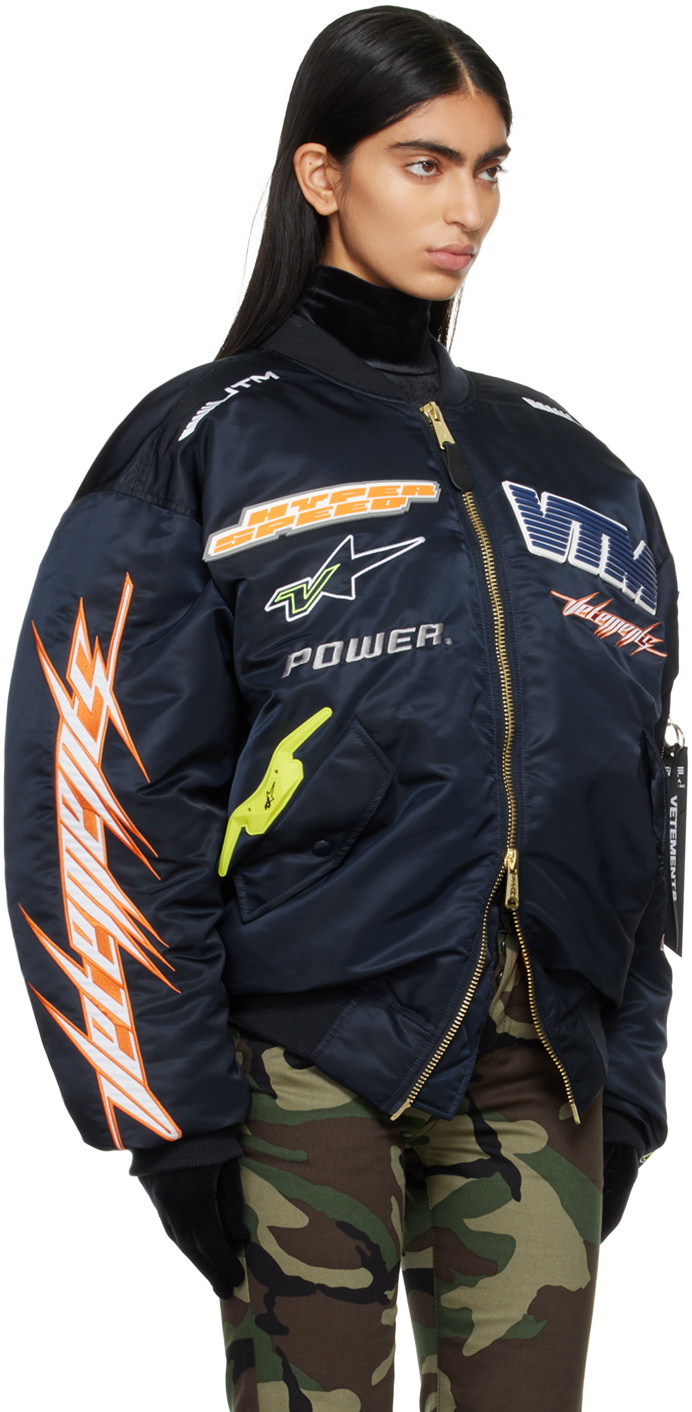 VETEMENTS Navy Alpha Industries Edition Bomber Jacket Vetements