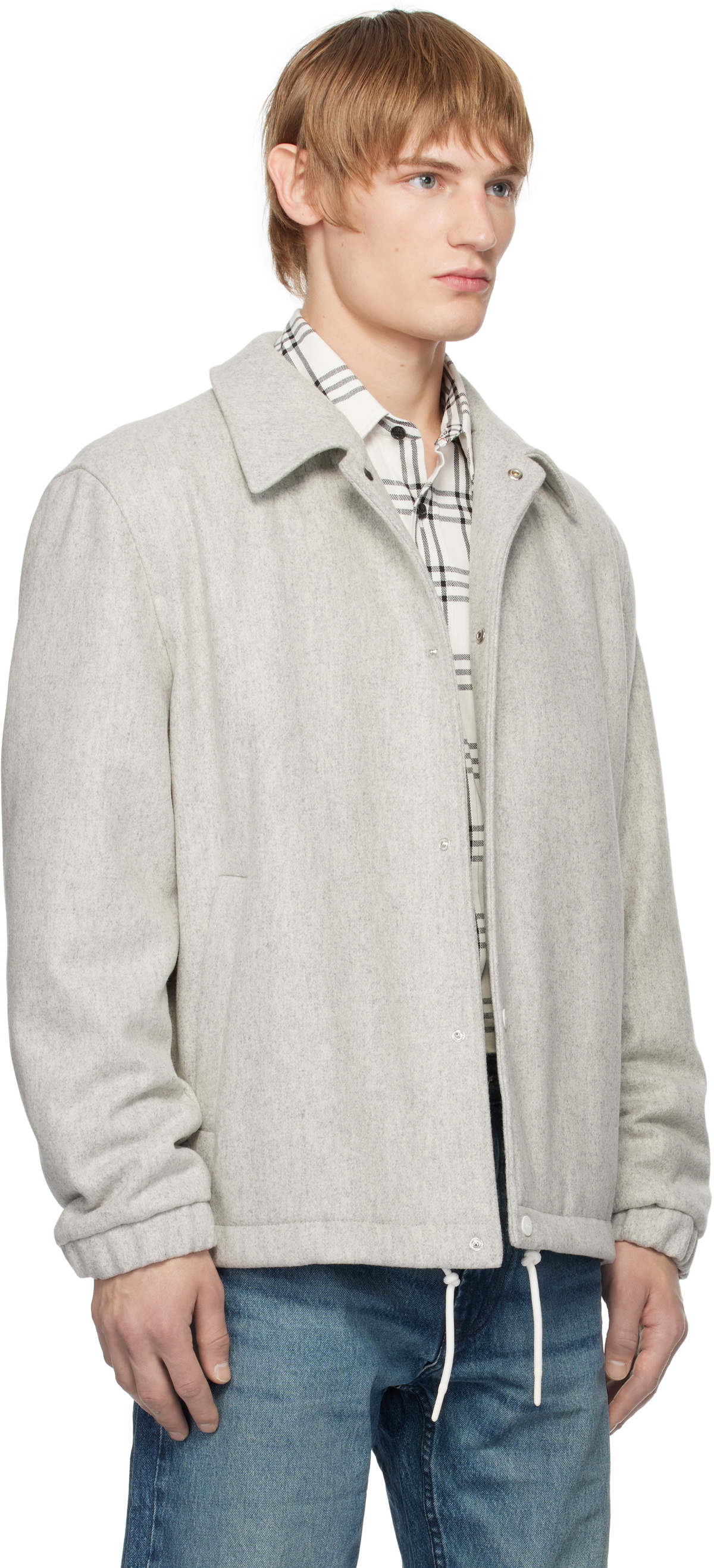 Hugo Gray Regular-Fit Padded Coach Jacket Hugo Boss