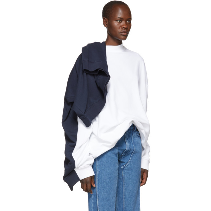 Y/Project White and Navy Double Sweatshirt Y/Project