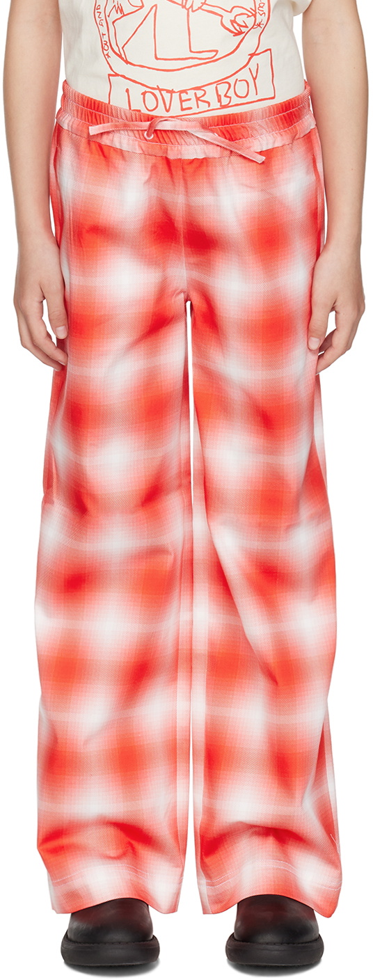 Charles Jeffrey Loverboy SSENSE Exclusive Kids Red & White Lounge Pants ...