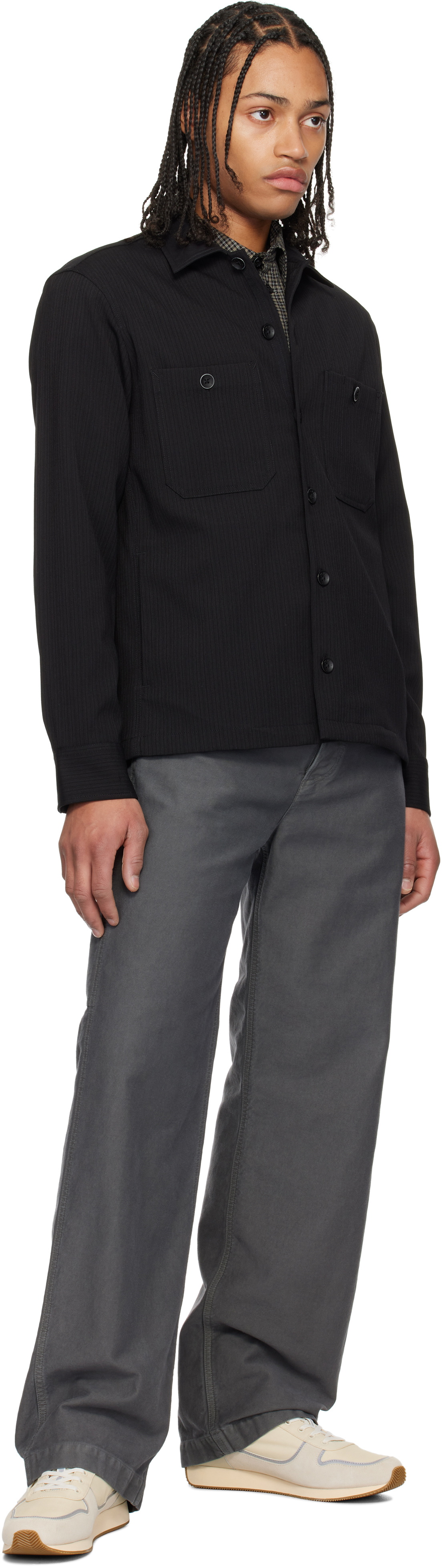 rag & bone Black Hyde Striped Overshirt Rag and Bone