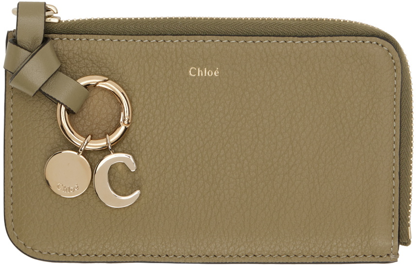 Chloé Khaki Alphabet Card Holder Chloe