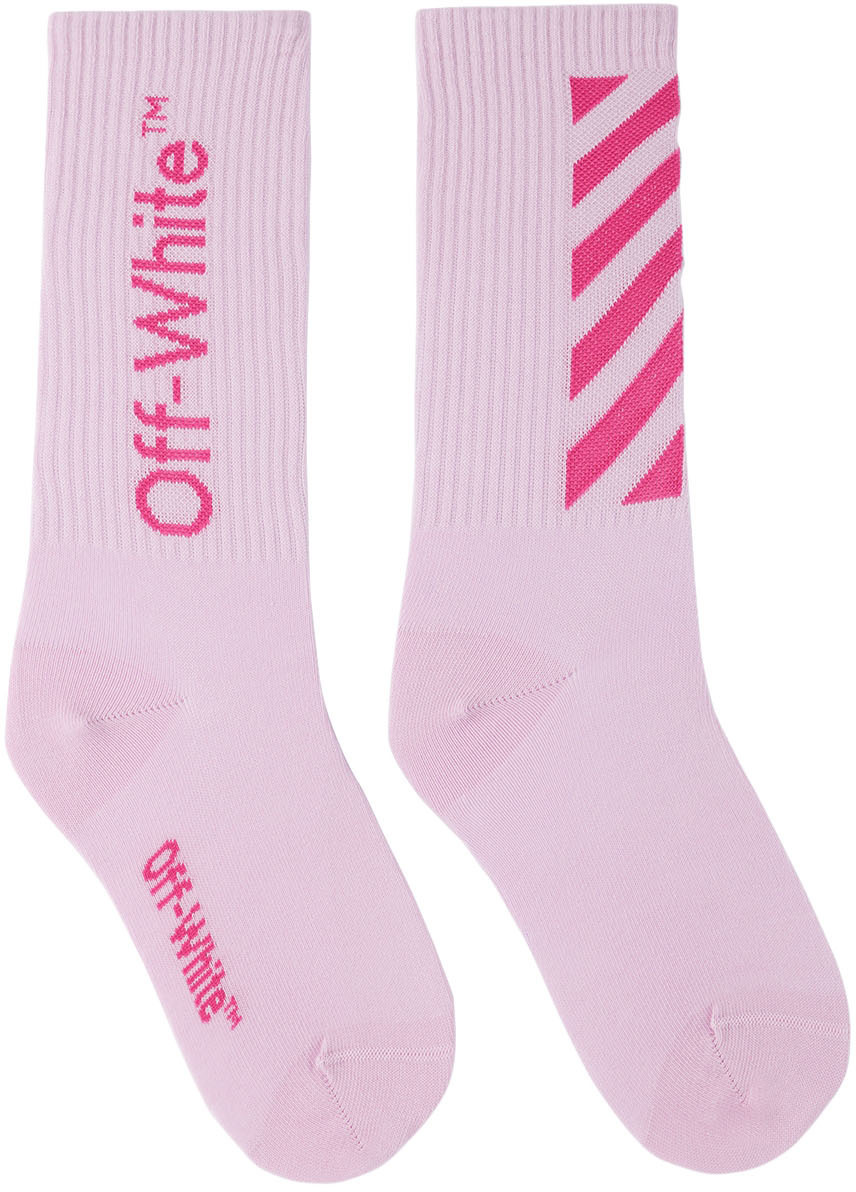 Off-White Kids Purple Diagonal Socks Off-White