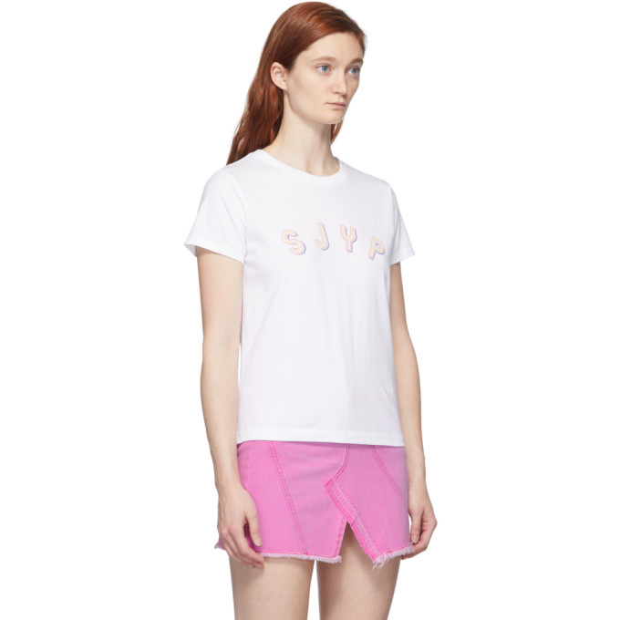 SJYP White Logo T-Shirt SJYP
