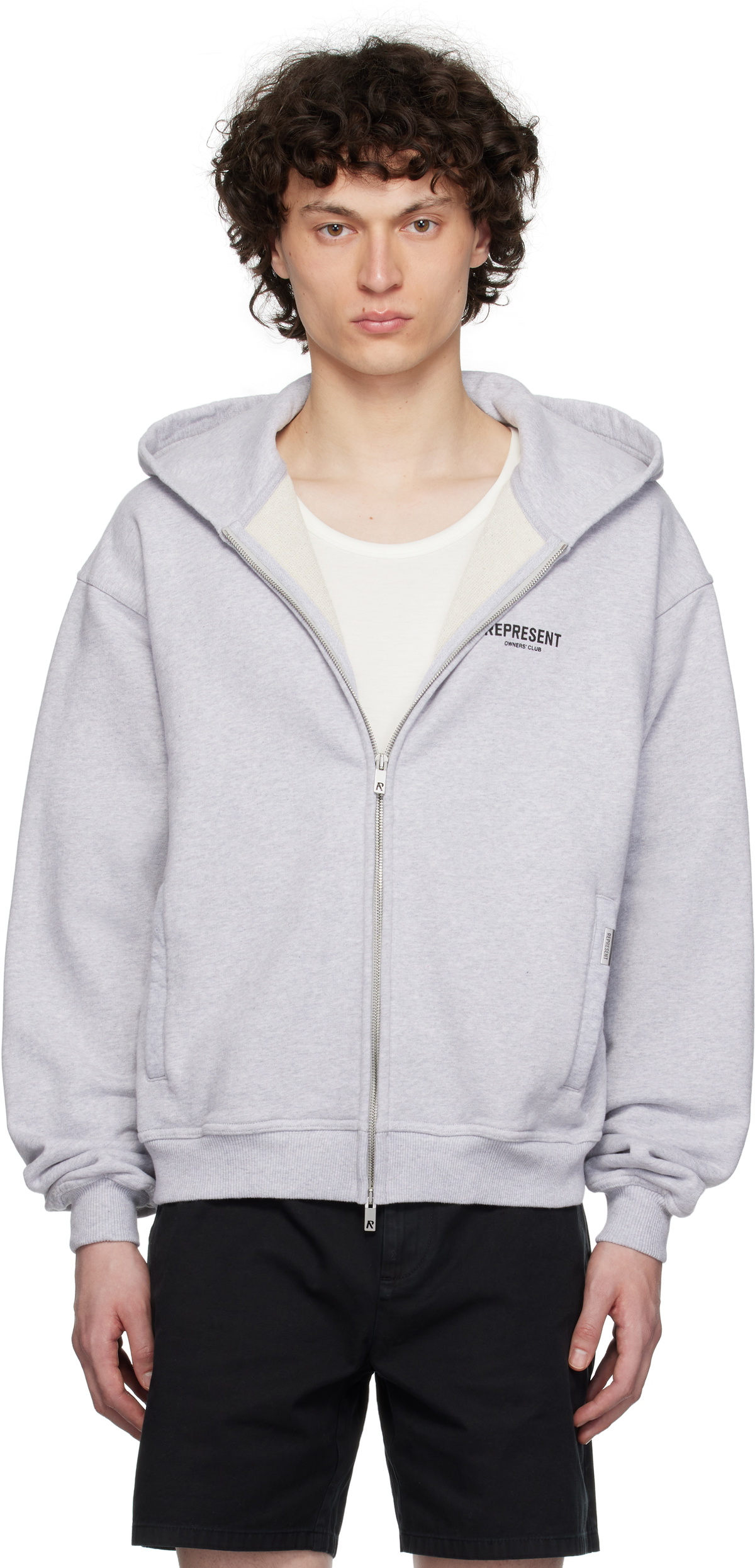 Represent Gray 'Owners Club' Zip Hoodie Represent